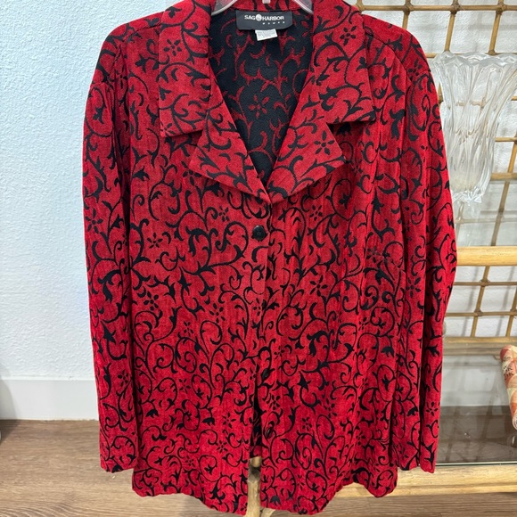 Sag Harbor | Jackets & Coats | Sag Harbor Red Jacket With Black Detail ...